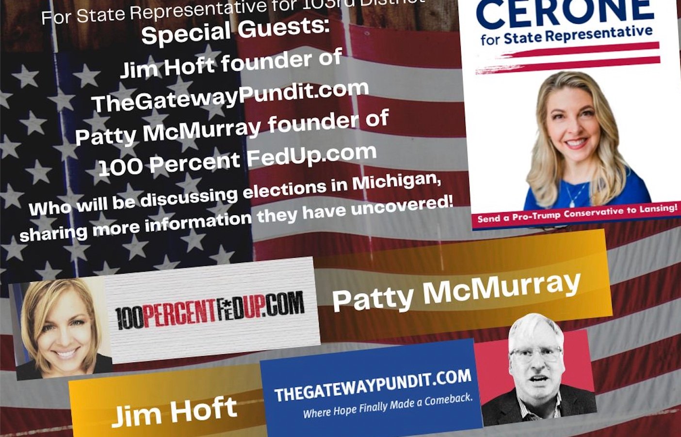 Jim Hoft of The Gateway Pundit and Patty McMurray of 100 Percent Fed Up ...